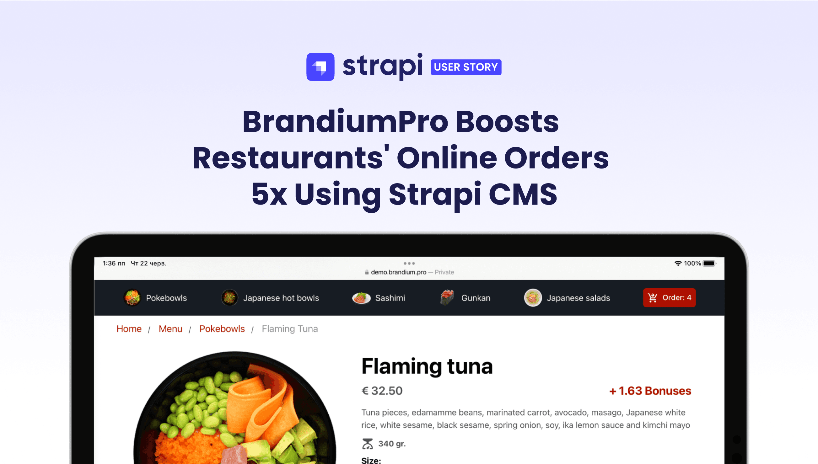 BrandiumPro Increases Restaurant’s Orders 5x with Strapi CMS