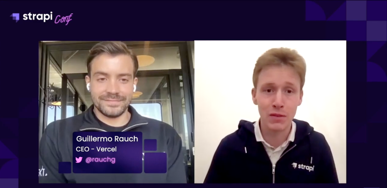 StrapiConf Fireside Chat with Pierre Burgy and Guillermo Rauch