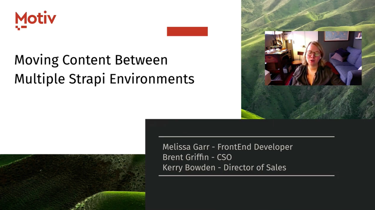 Motiv Workshop Moving Content Between Multiple Strapi Environments