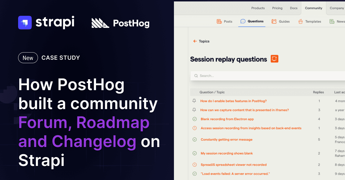 How PostHog built a community forum, roadmap and changelog on Strapi