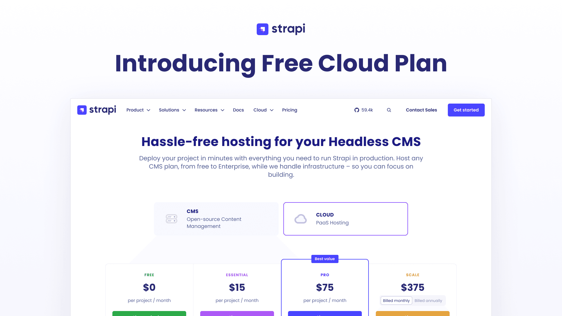 Introducing the Strapi Cloud Free Plan: Deploy Any Project for $0