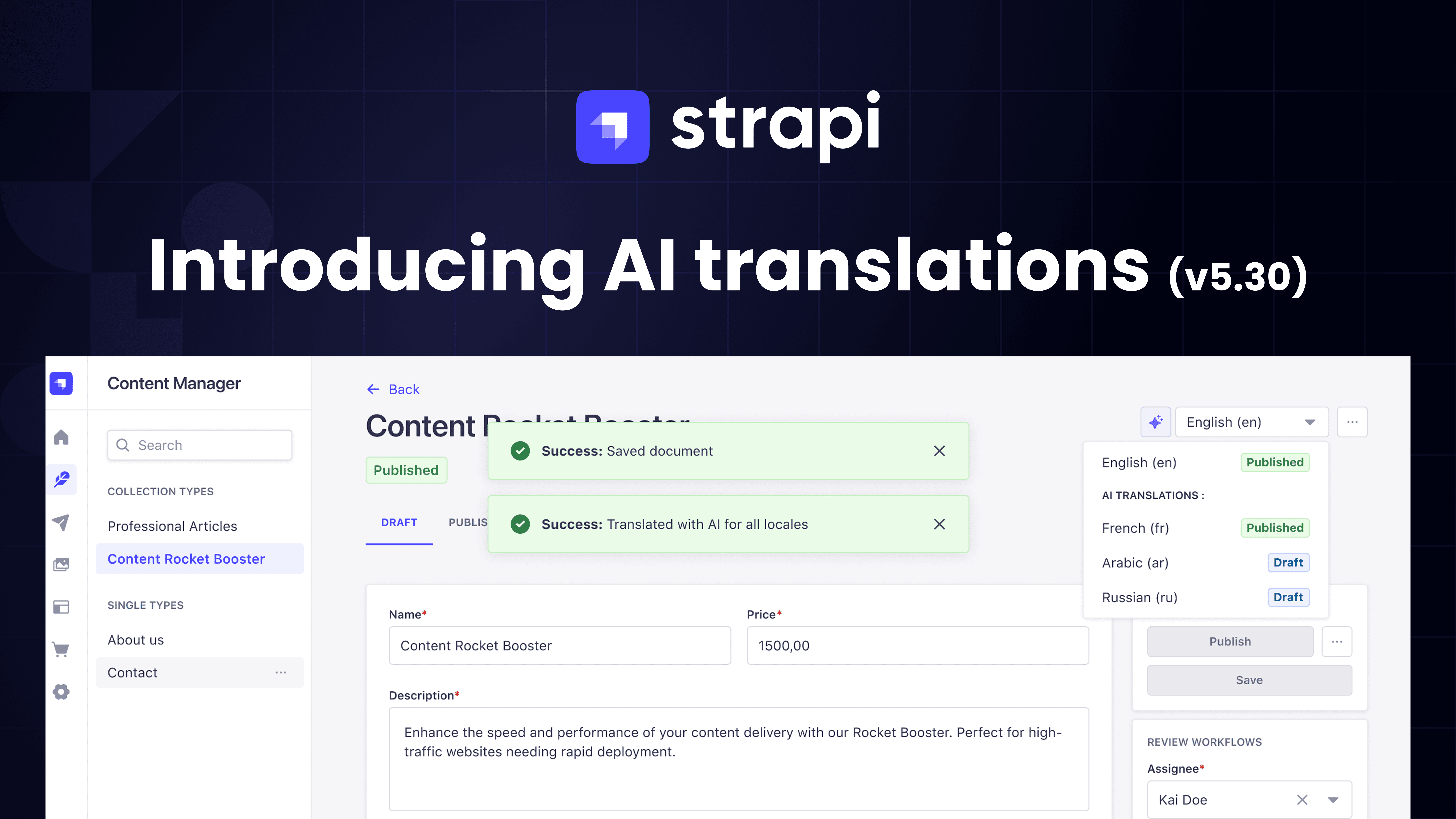Ship Faster with Strapi AI Translations & More Homepage Customizations