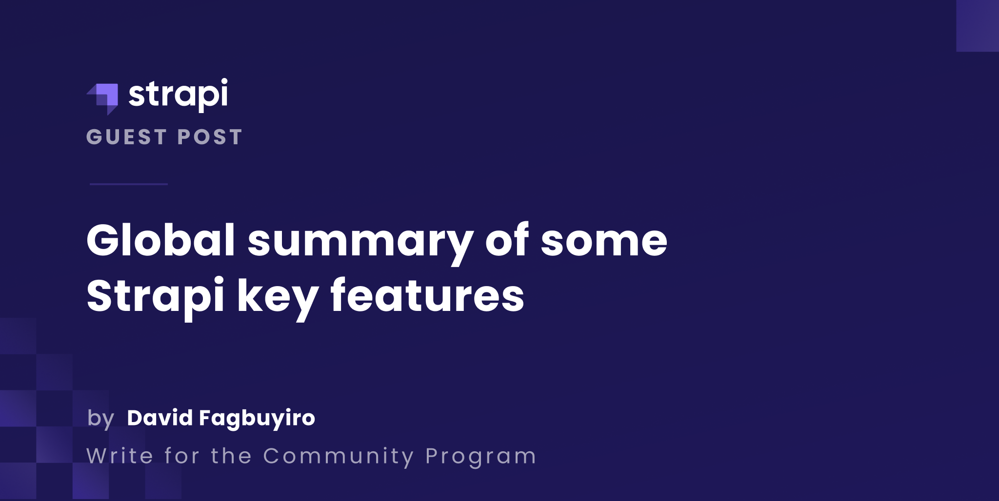Global Summary of Some Strapi Key Features